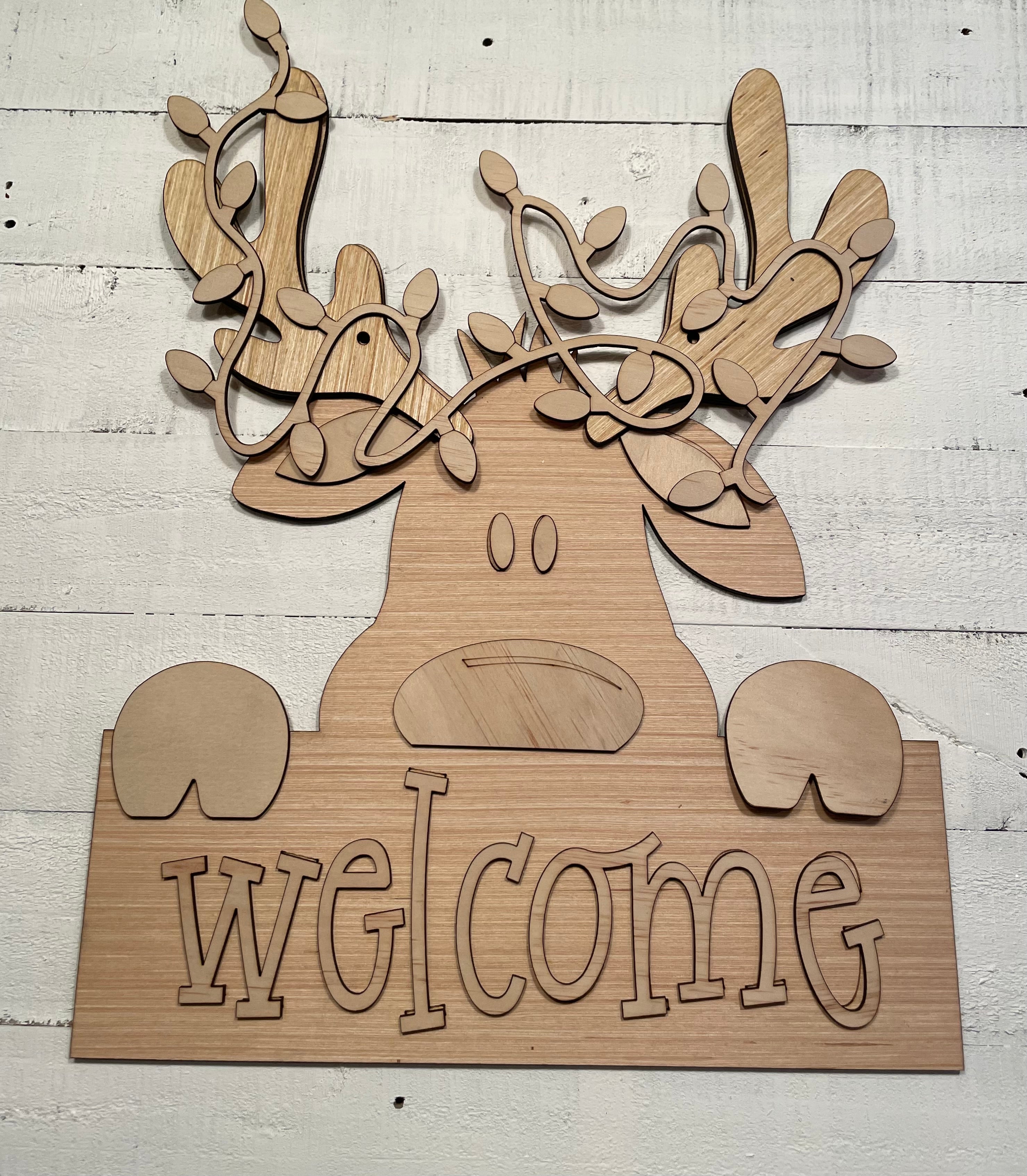 DIY Reindeer Welcome Doorhanger Blank – Seasonal Yard Art, LLC